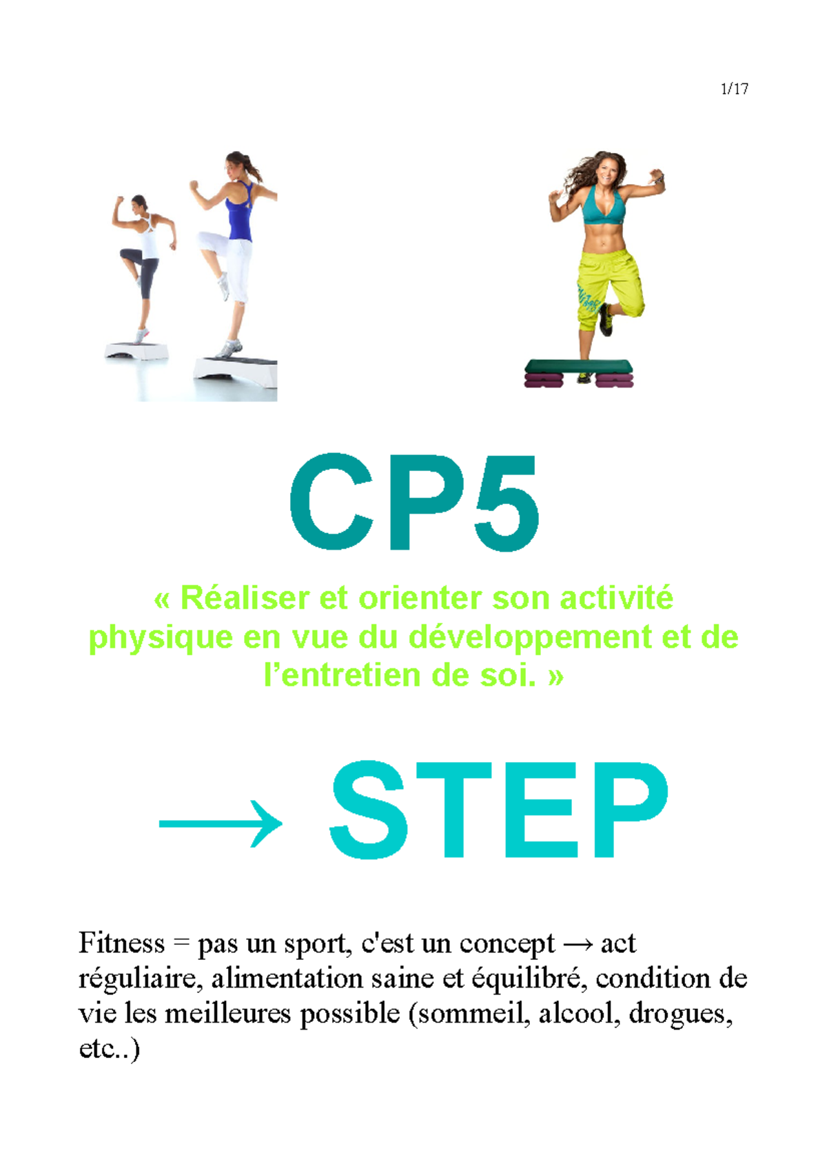CM Step - CM sur le step - V. Defosse - CP5 et orienter son physique en ...