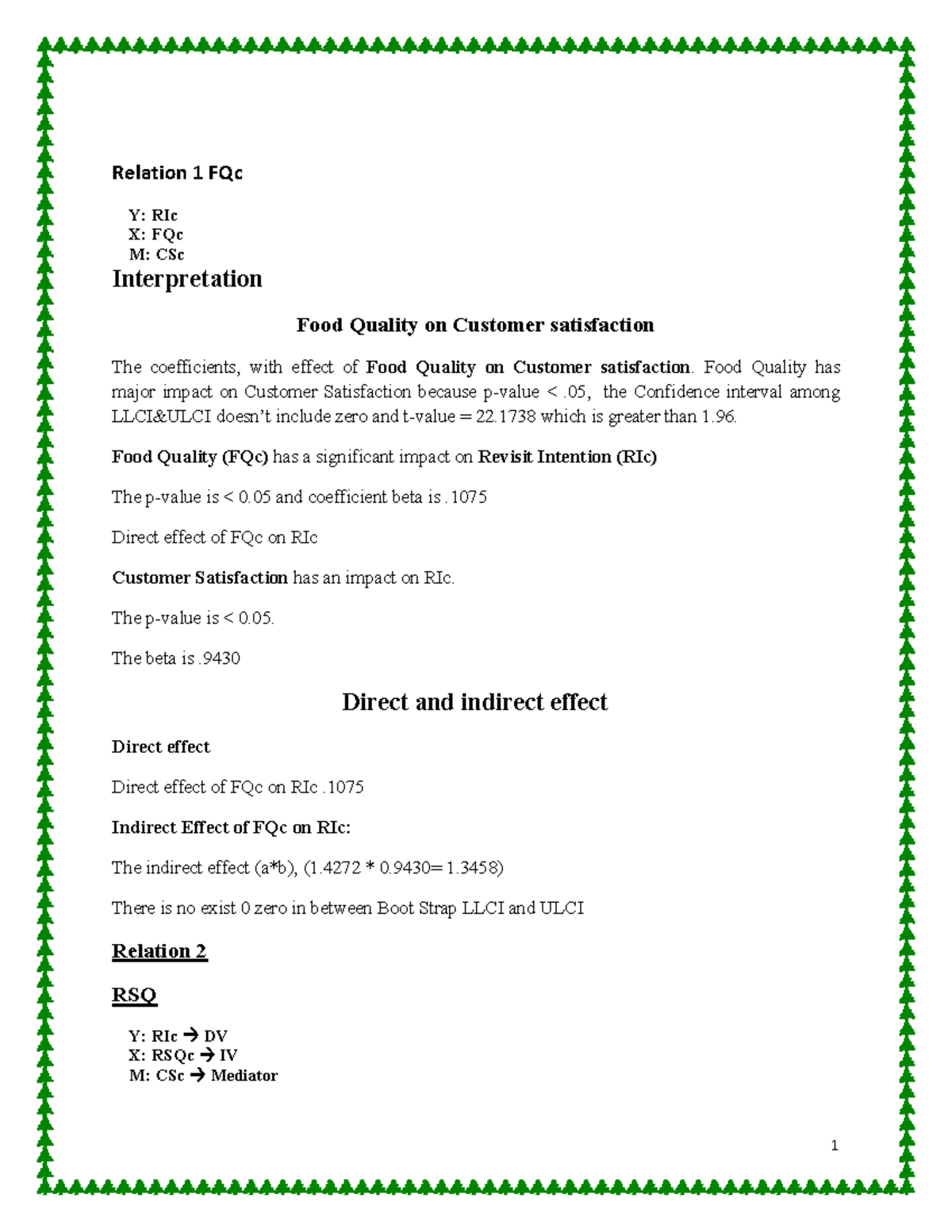 Relation 1 FQc - This is analysis about h - 1 Relation 1 FQc Y: RIc X ...