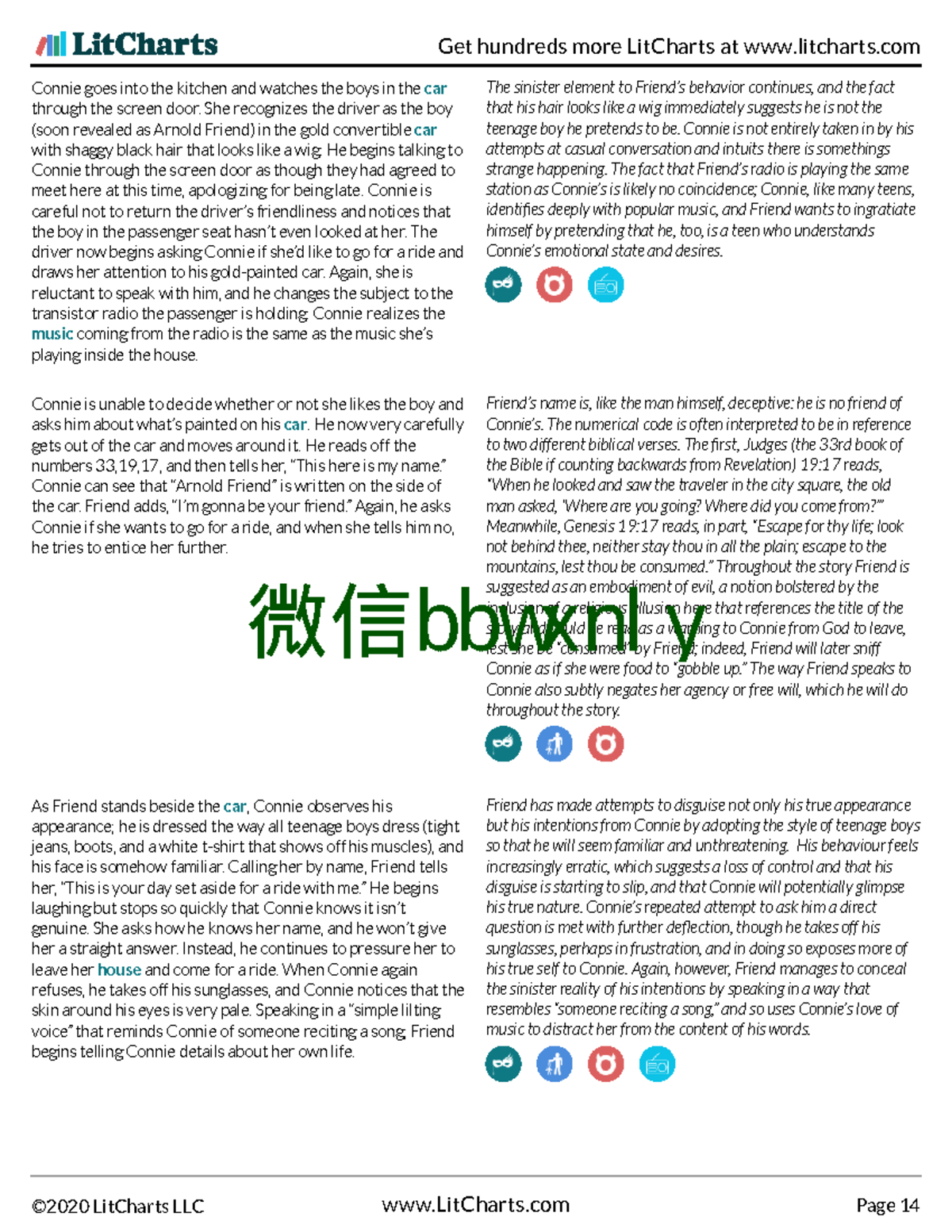 Where-Are-You-Going-Where-Have-You-Been-Lit Chart 14 - Connie goes into ...