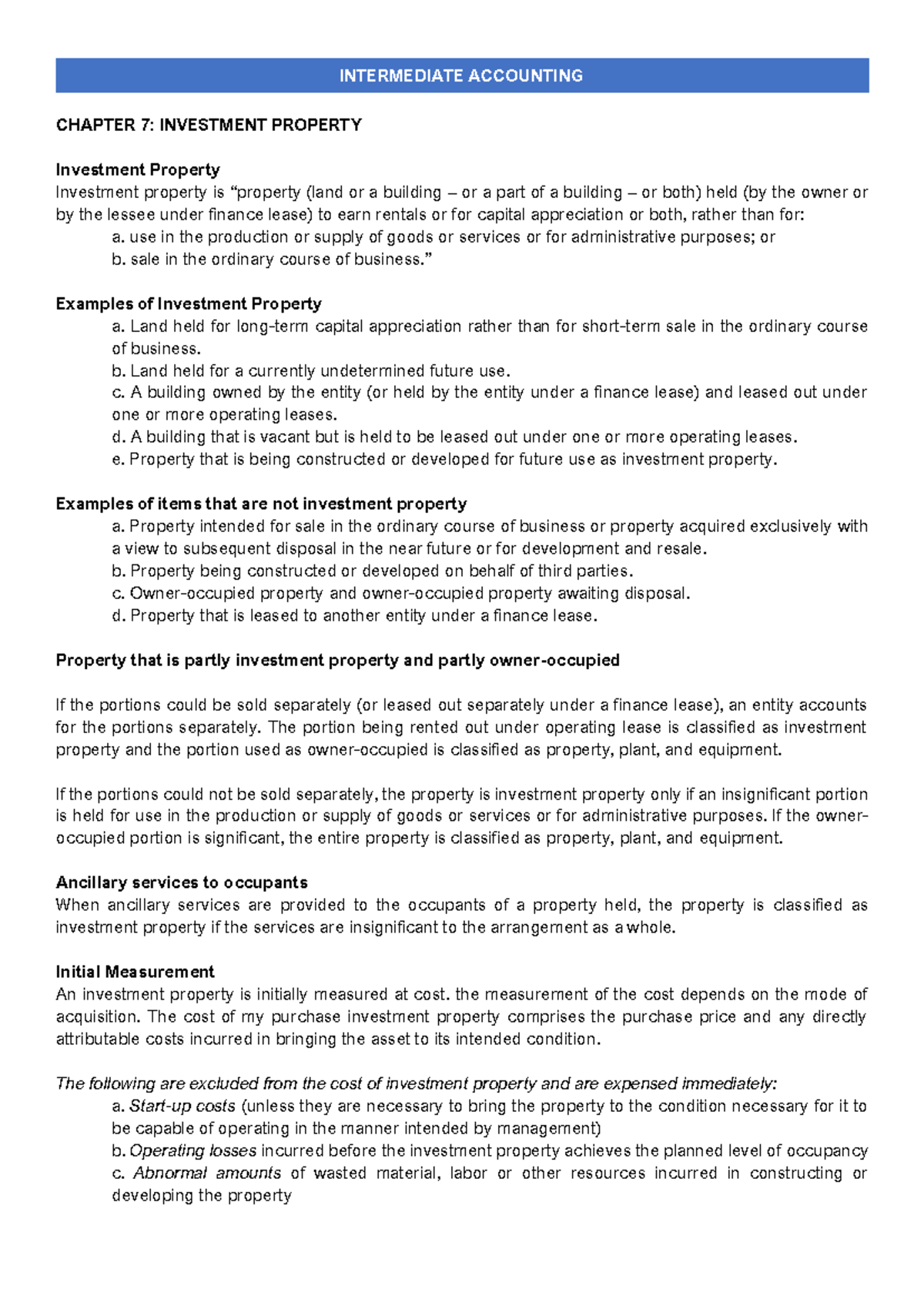 Chapter 7: Intermediate Accounting - INTERMEDIATE ACCOUNTING CHAPTER 7 ...