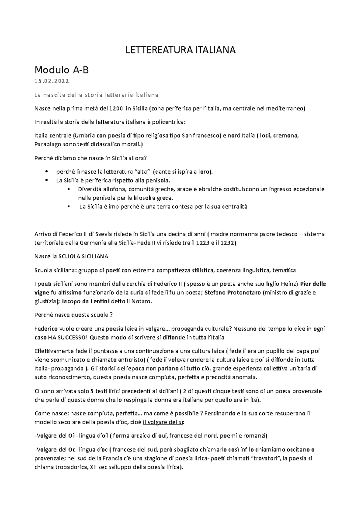 Letteratura Italiana- Barucci - LETTEREATURA ITALIANA Modulo A-B 15. La ...