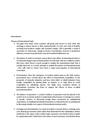 Unit 4 - Lecture notes 4 - UM19BB INTERNATIONAL ECONOMICS UNIT - 4 Unit ...