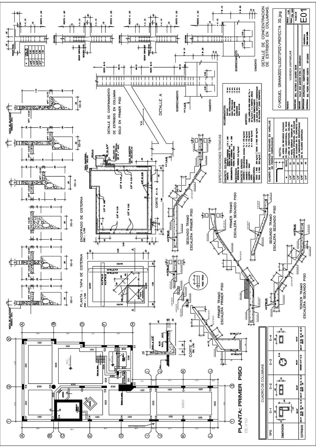 LA Madrid E01 - plano - SALA NPT.± 0. VIVIENDA UNIFAMILIAR - SALA NPT.± ...