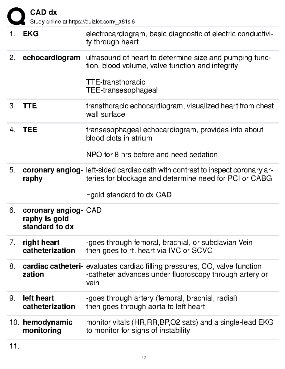 CAD dx - Quiz - CAD dx Study online at quizlet/_a81si EKG ...