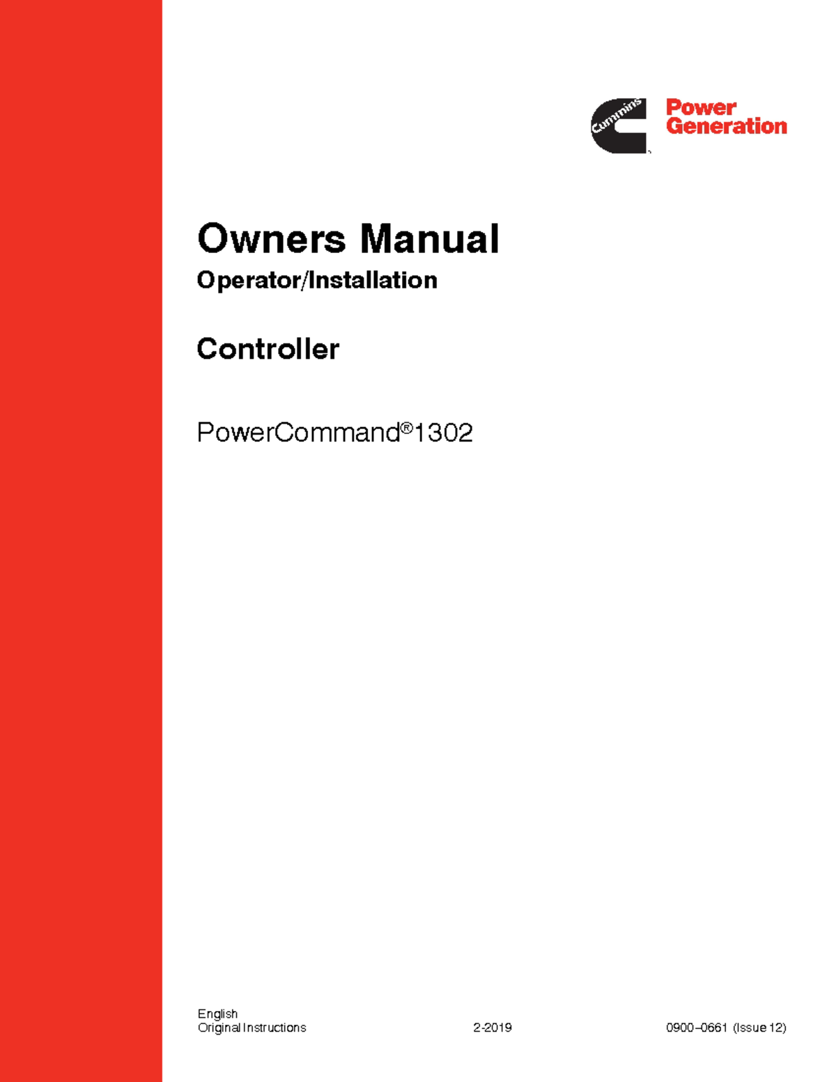 Cummins-Power Command-1 - Owners Manual Operator/Installation ...