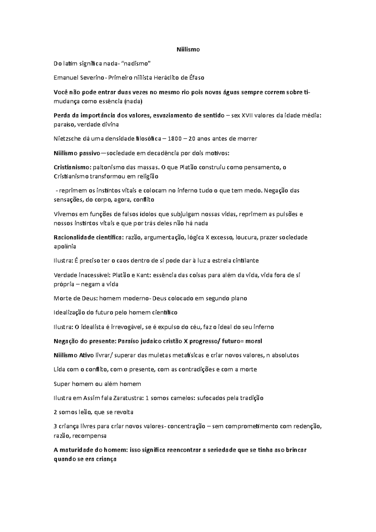 Niilismo - Resumo Filosofia e Ética - Niilismo Do latim significa ...