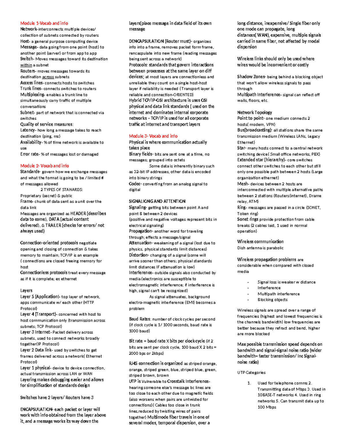 IT 315 Study guide 1 - Enterprise architectural design for networks ...