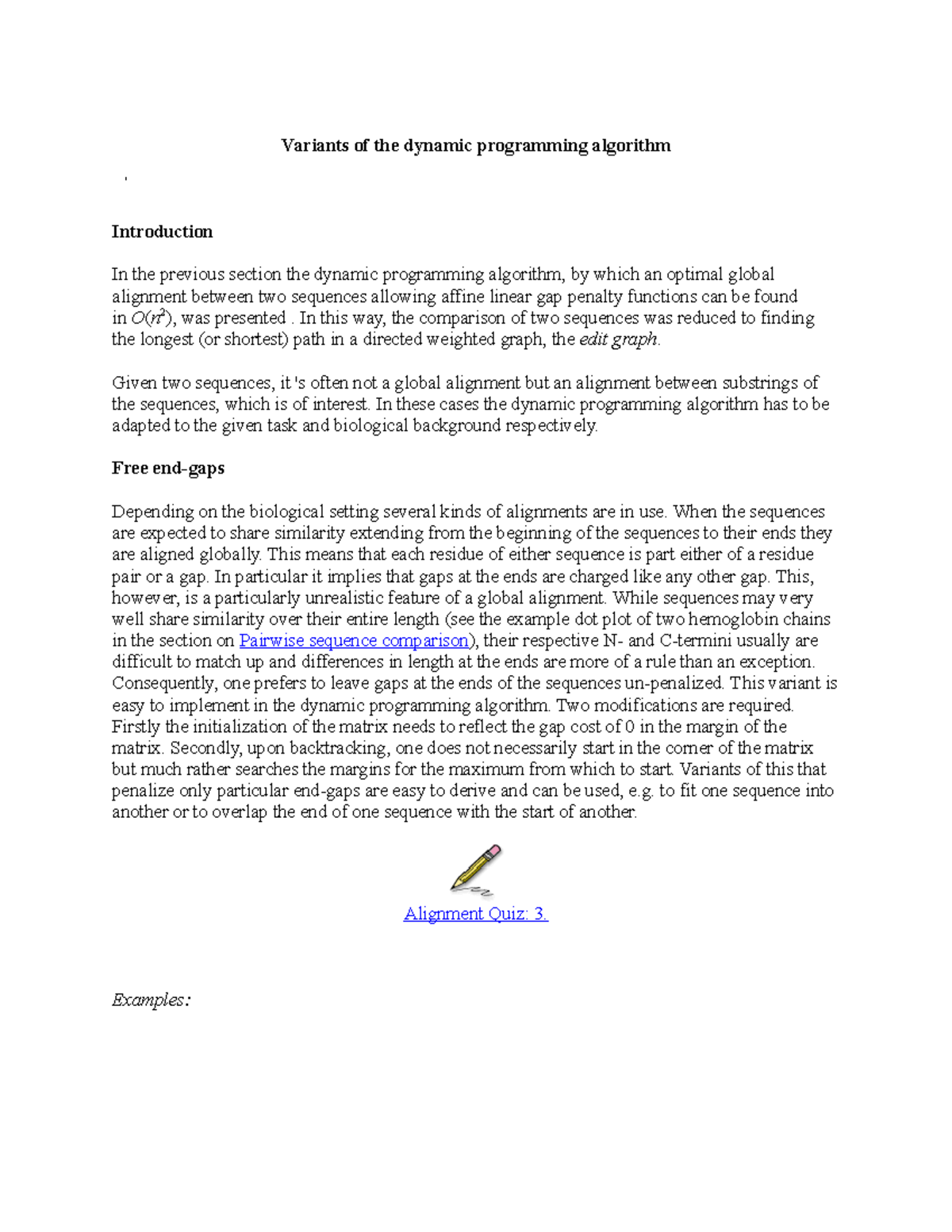 Variants of the dynamic programming algorithm - Variants of the dynamic ...