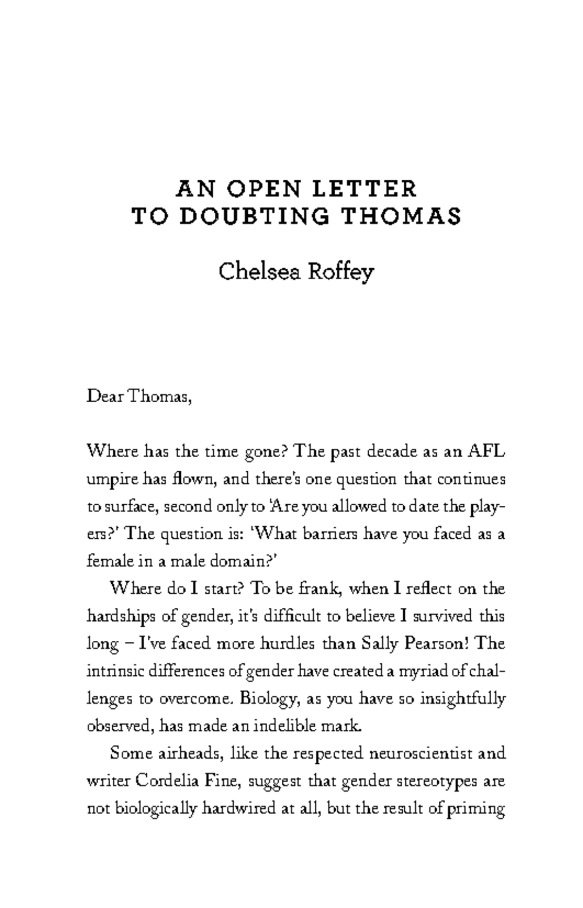 Chelsea Roffey - Pdf version - A N O P E N L E T T E R T O D O U B T I ...