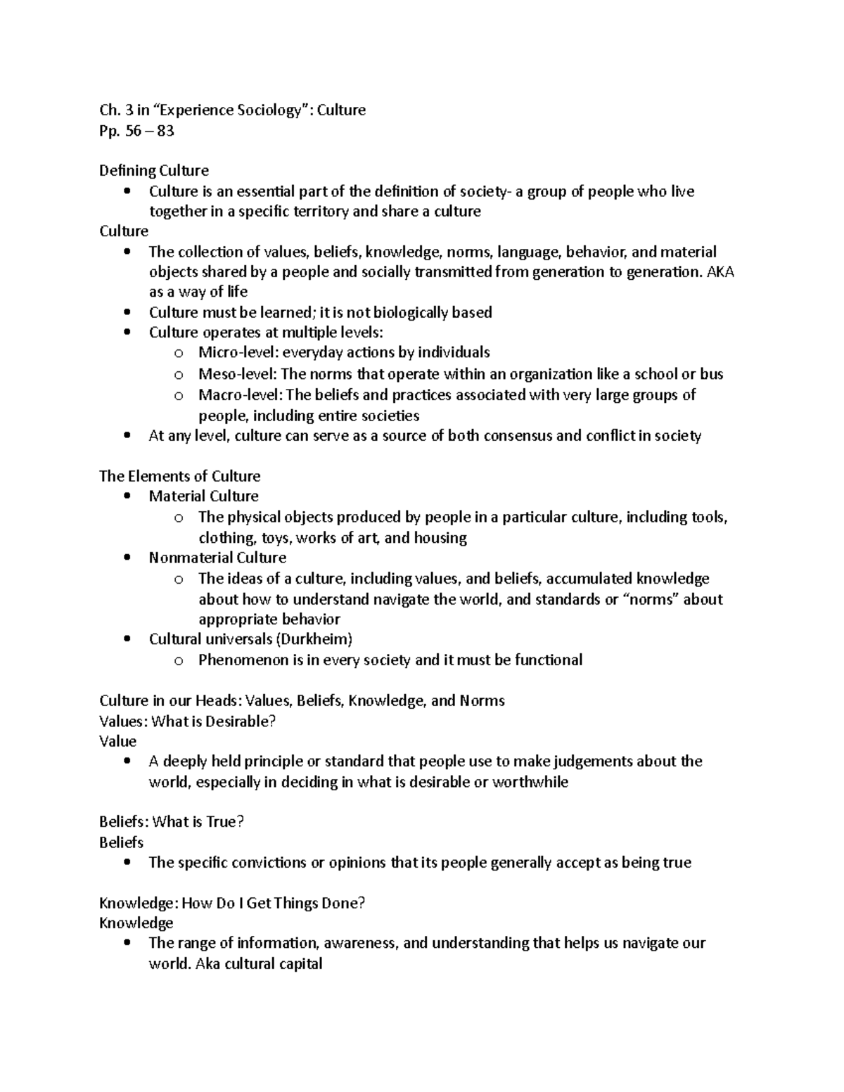 Soc 101 Part 10 - Professor: Russell Castro - Ch. 3 in “Experience ...