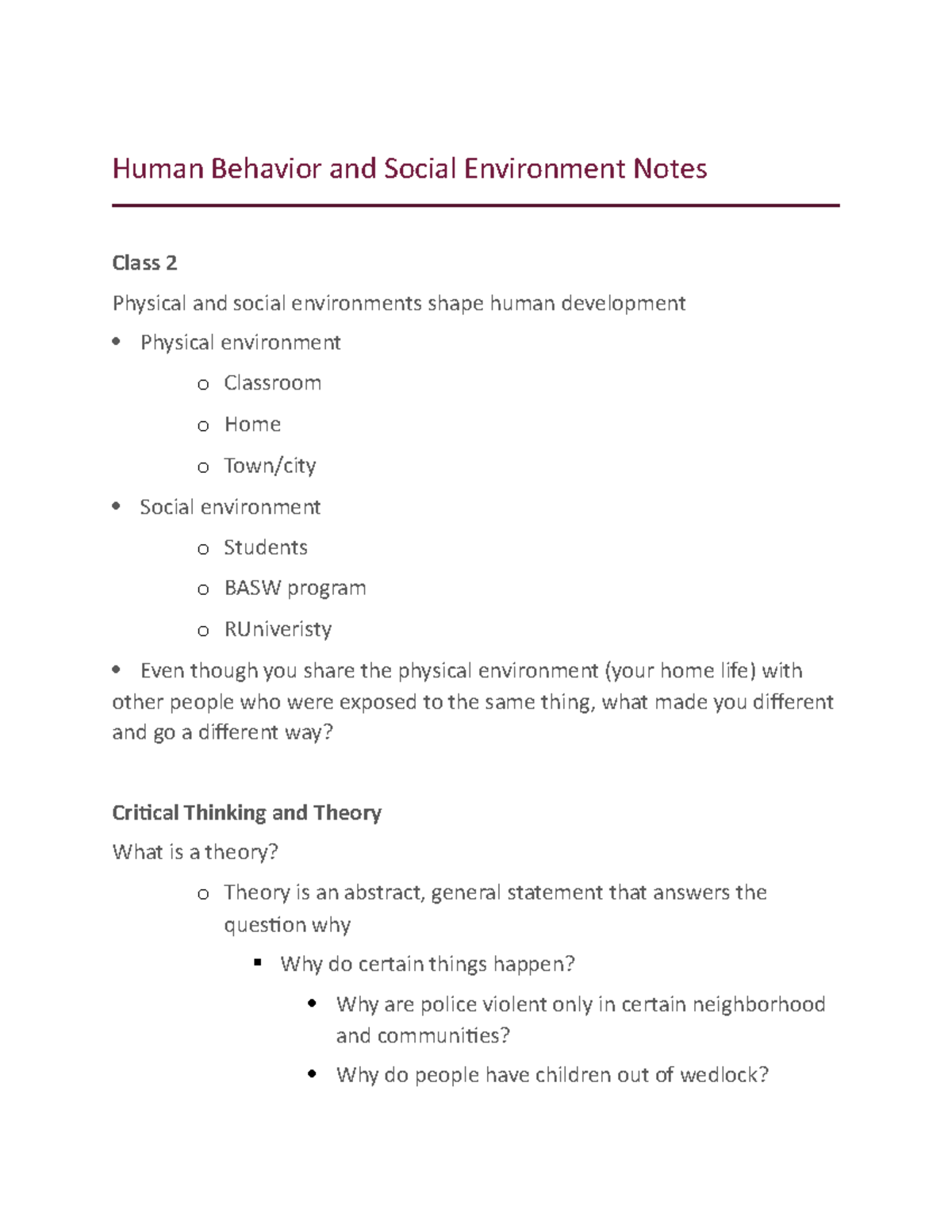 2019-9-11 Human Behavior and Social Environment - Human Behavior and ...