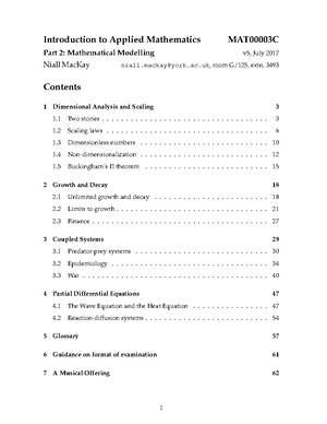 2018 IAM Problem Sheet 3 solutions - Introduction to Applied Maths ...
