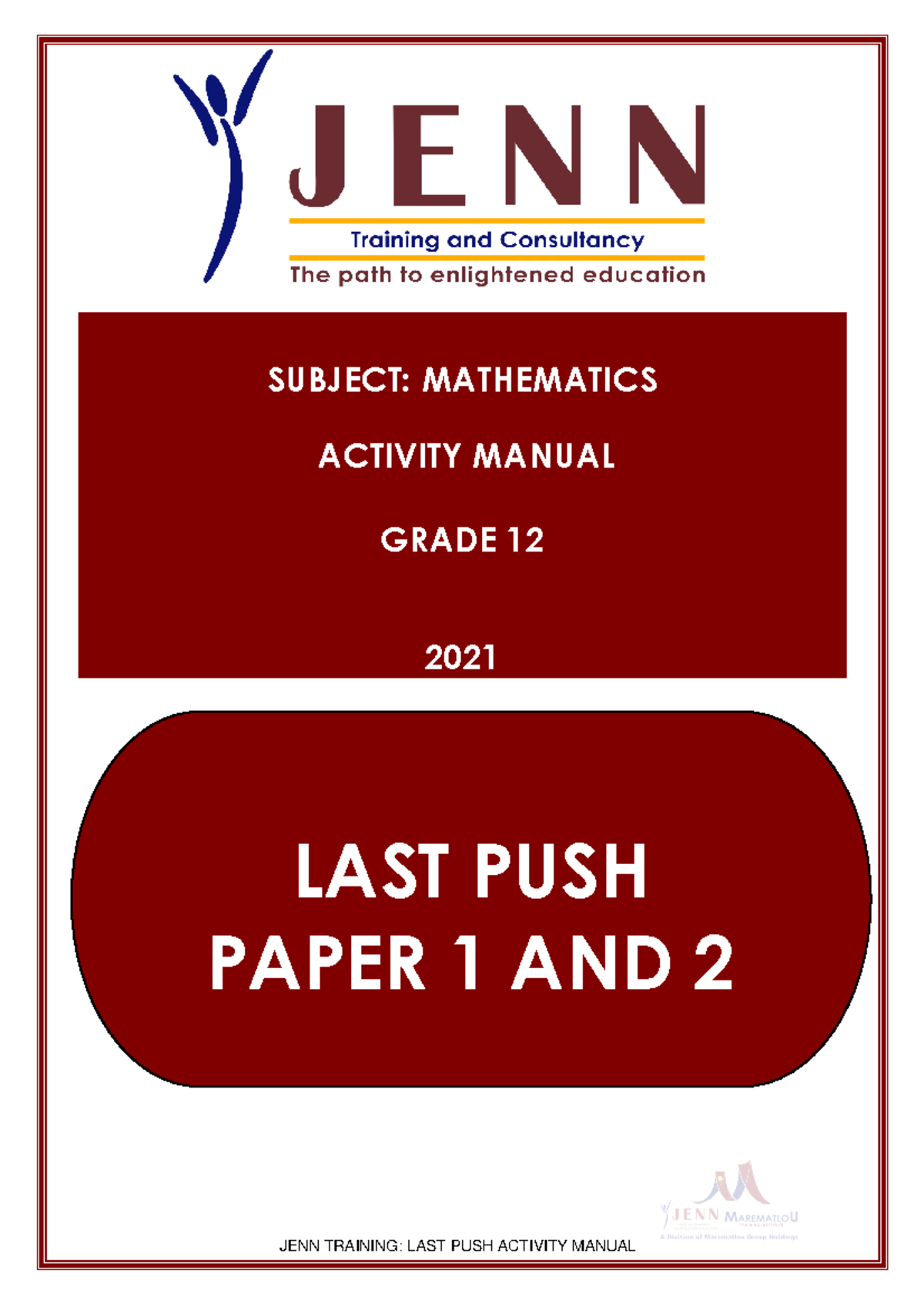 JENN-LAST PUSH - Mathematics 2021 - ####### JENN TRAINING: LAST PUSH ...