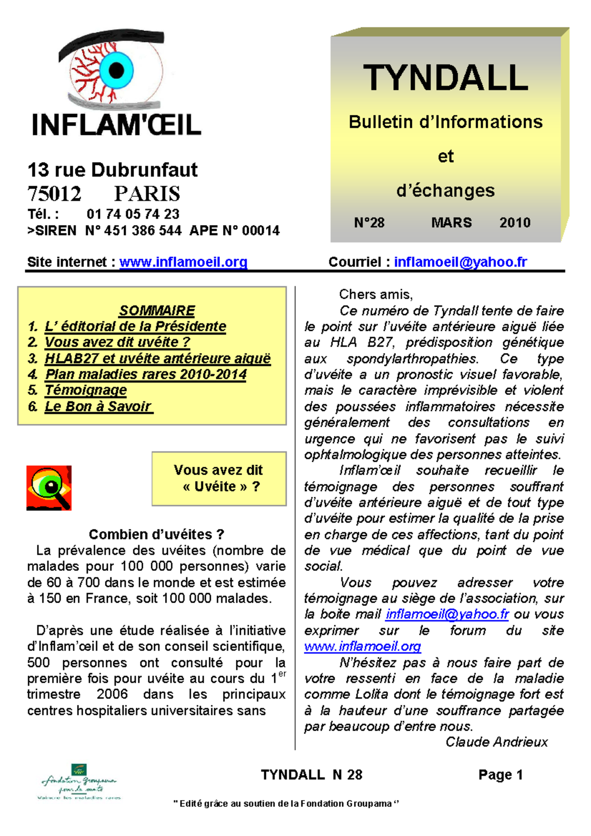 1003fulltyndall 28 - Tyndall - TYNDALL N 28 Page 1 " Edité grâce au ...