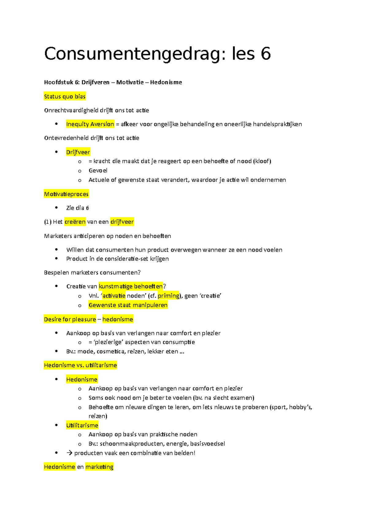Consumentengedrag notities les 6 - Consumentengedrag: les 6 Hoofdstuk 6 ...