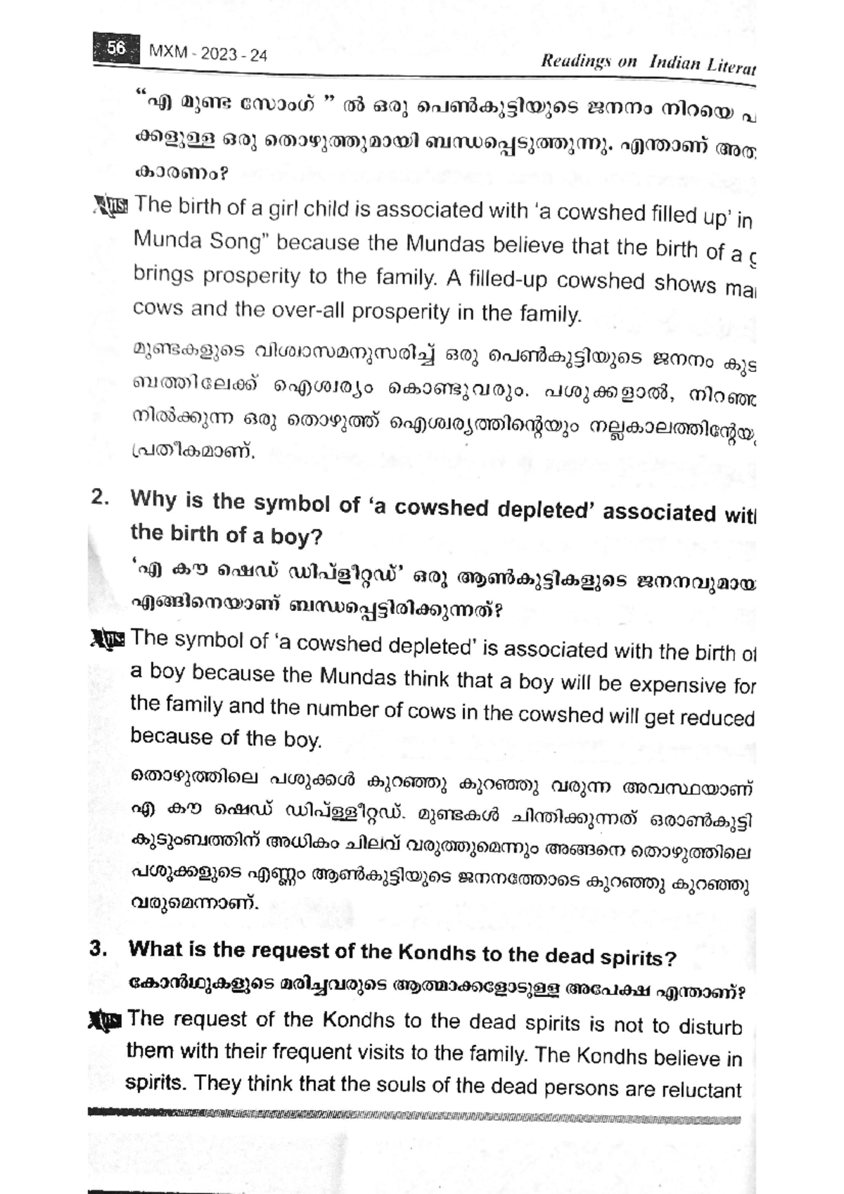 ENGA05 munda and kondha sng - Ba /BBA/BCom calicut university - Studocu