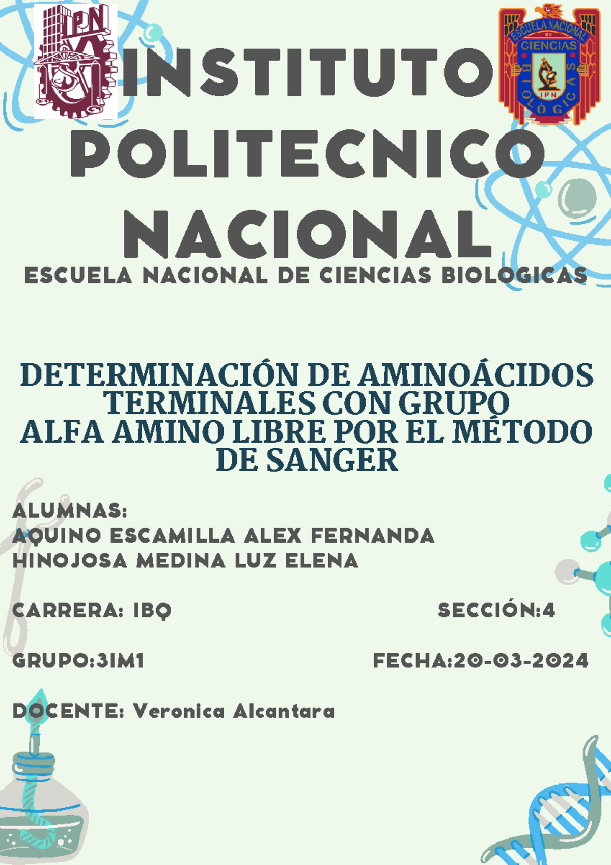 DeterminacióN DE Aminoá Cidos Terminales CON Grupo ALFA Amino Libre POR ...