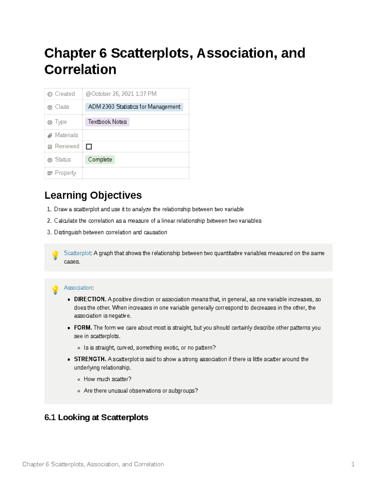 Chapter 6 Scatterplots Association and Correlation - Chapter 6 Scatterplots, Association, and ...