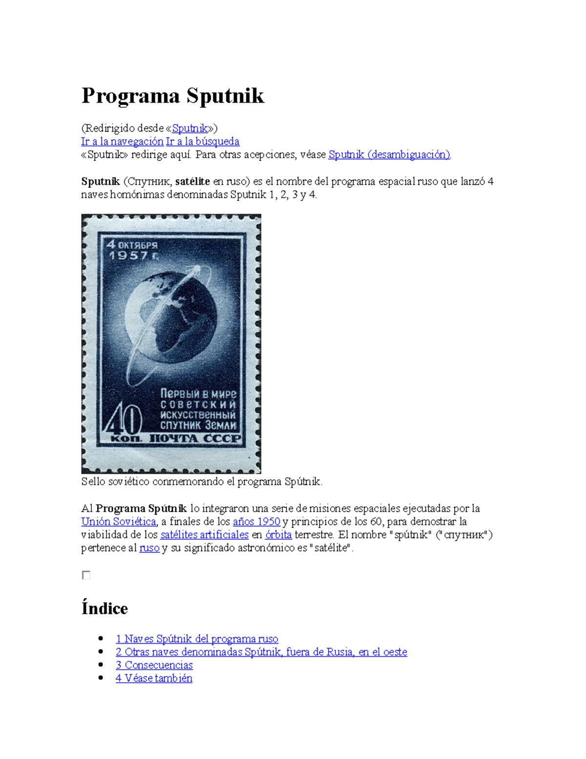 Programa Sputnik - 122222 - Programa Sputnik (Redirigido desde «Sputnik») Ir a la navegación Ir ...