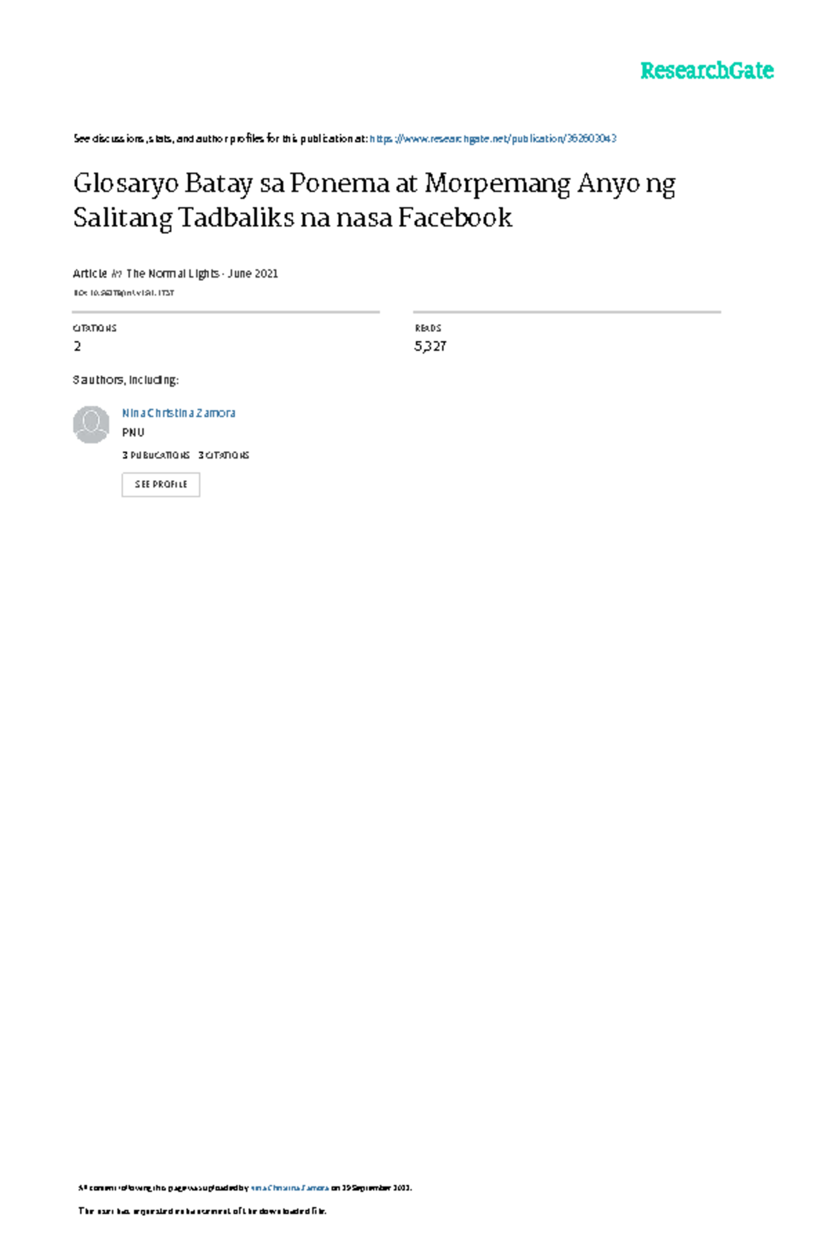 Glosaryo Batay sa Ponema at Morpemang Anyo ng Salitang Tadbaliks na ...