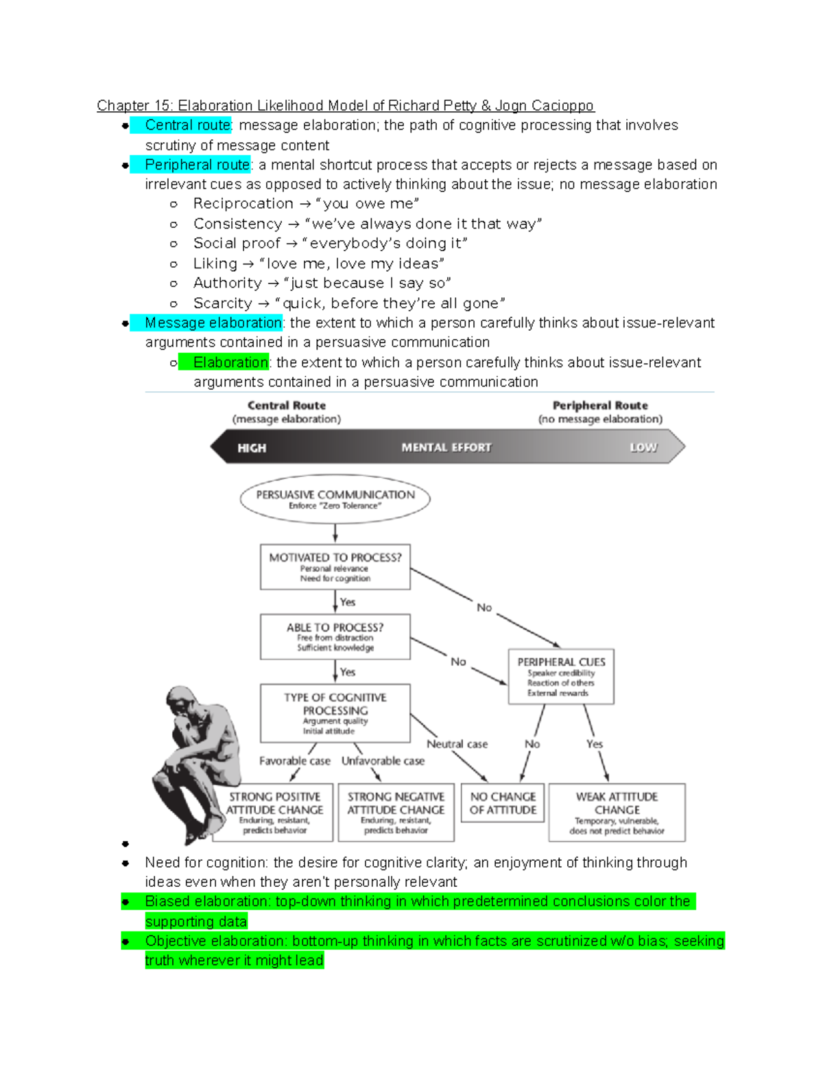 Module 7 Elaboration Likelihood Model - Chapter 15: Elaboration ...