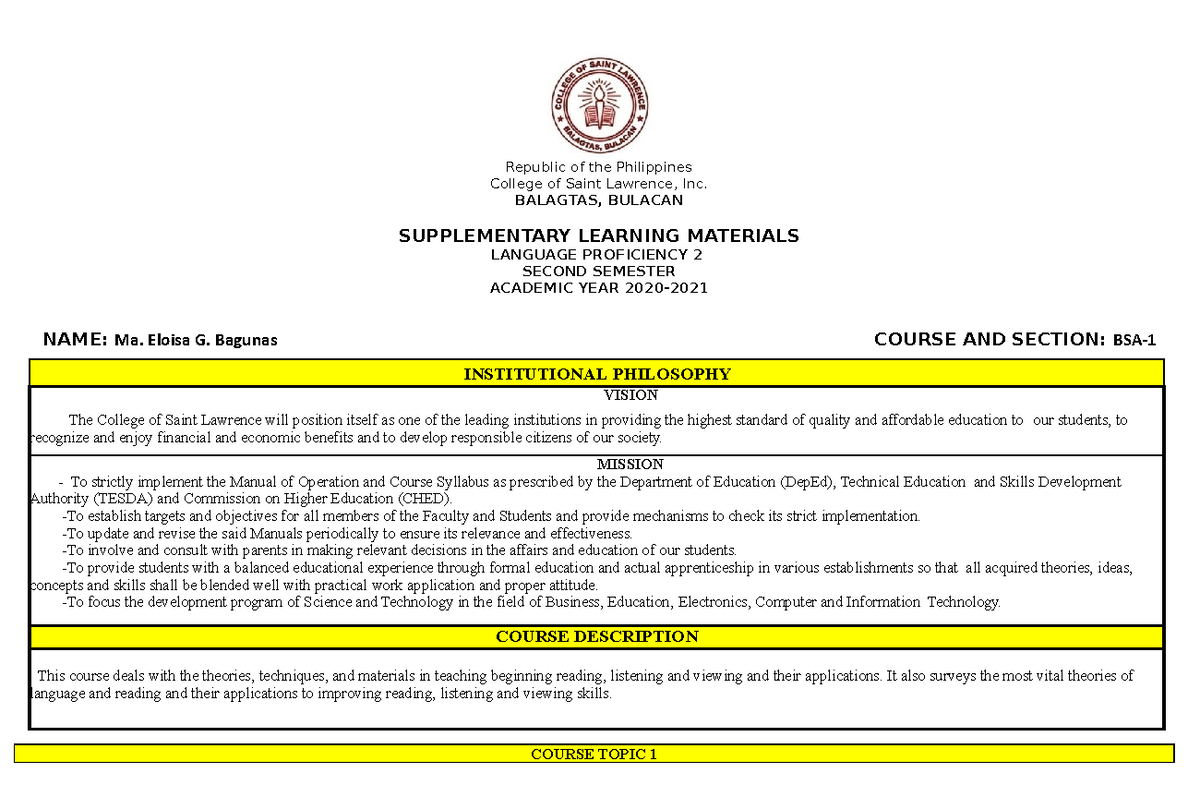 Activity-NO.-1- Langprof 2 lois1 - Republic of the Philippines College ...