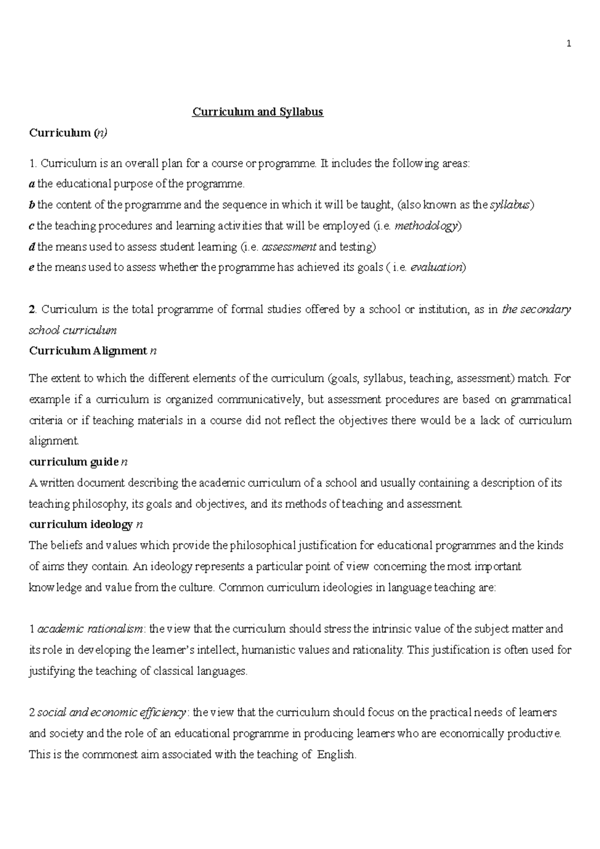 Curriculum and Syllabus - Curriculum and Syllabus Curriculum (n) 1 ...