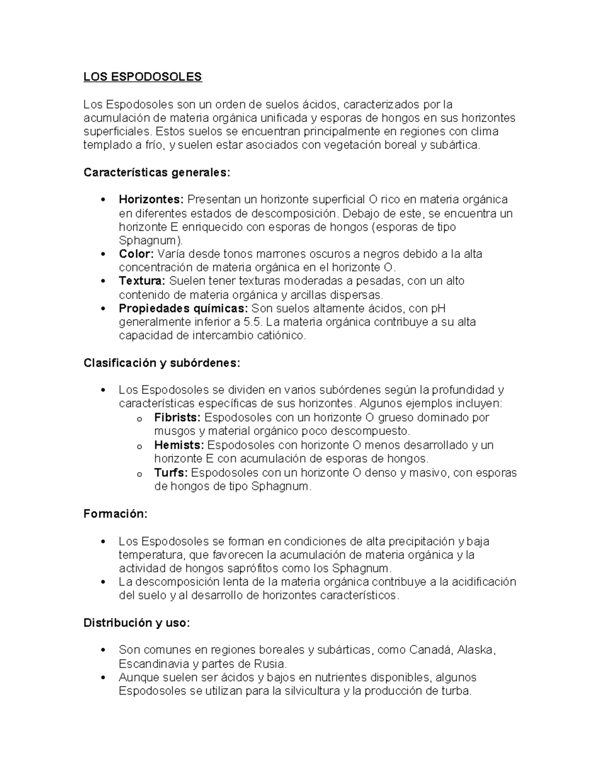 LOS Espodosoles - dasasd - LOS ESPODOSOLES Los Espodosoles son un orden ...