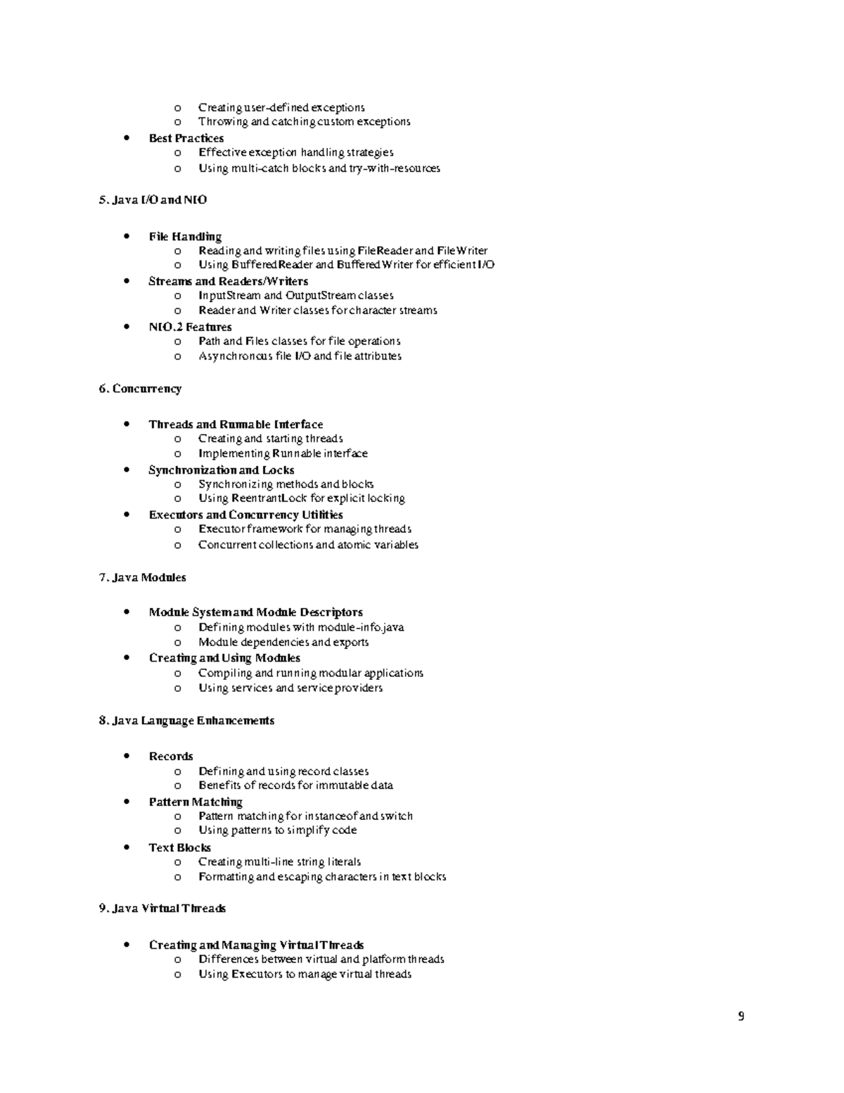Java Notes 3 - na sample - 9 o Creating user-defined exceptions o ...
