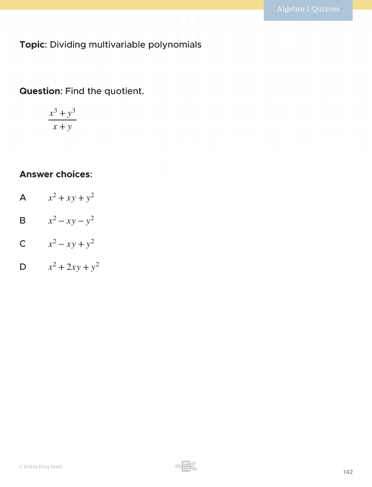 05 Dividing multivariable polynomials - Topic : Dividing multivariable ...