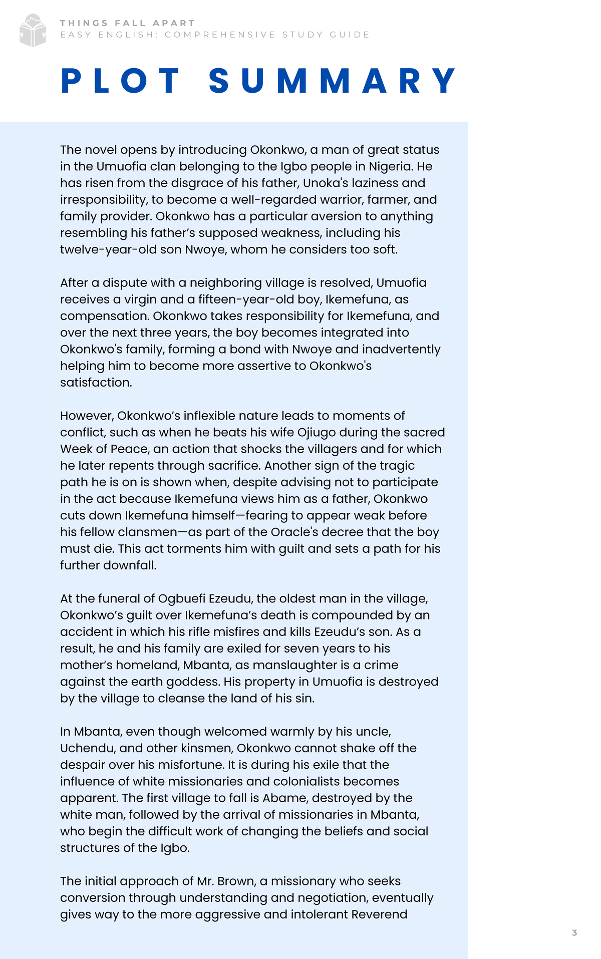 Things fall apart-Themes - The novel opens by introducing Okonkwo, a ...