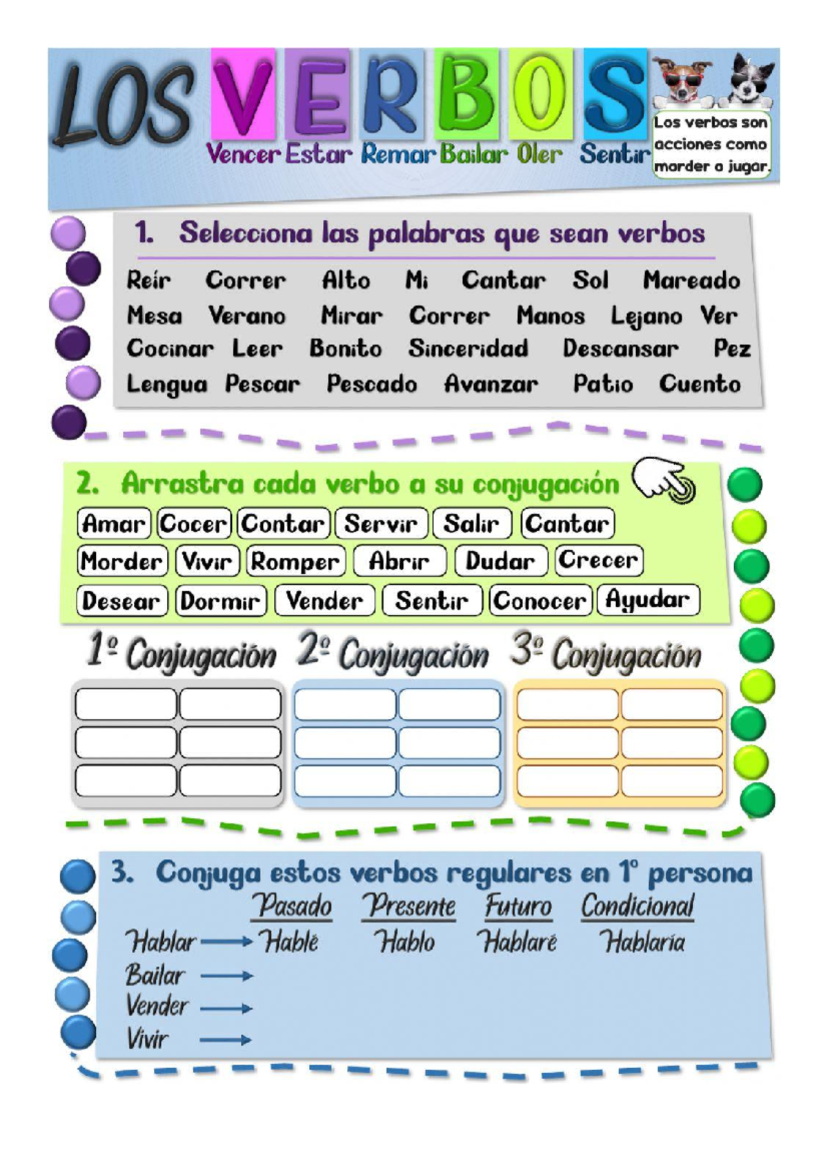 Los Verbos y su conjugación - LOS VERBOS Los verbos son Vencer Estar ...