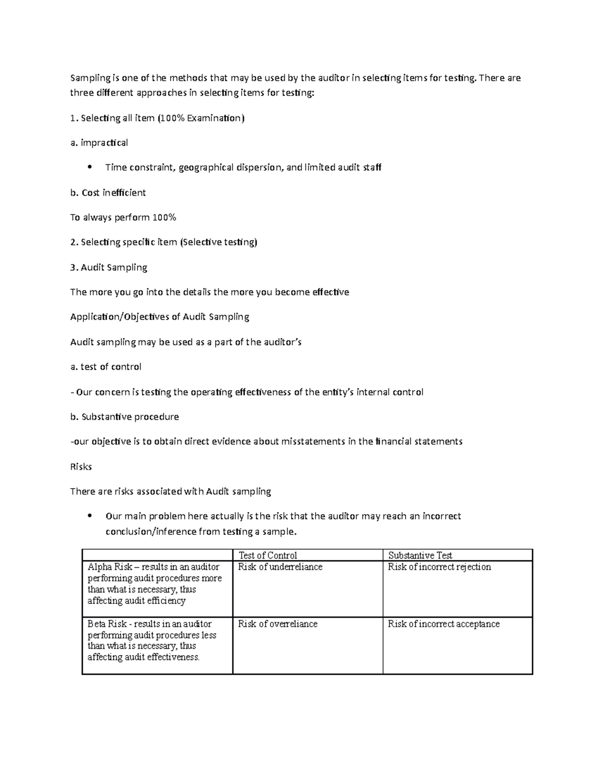 Sampling-Auditing - Sampling is one of the methods that may be used by ...