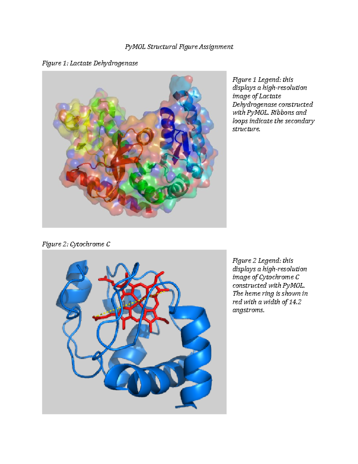 Py MOL Structural Figures USE THIS - PyMOL Structural Figure Assignment ...