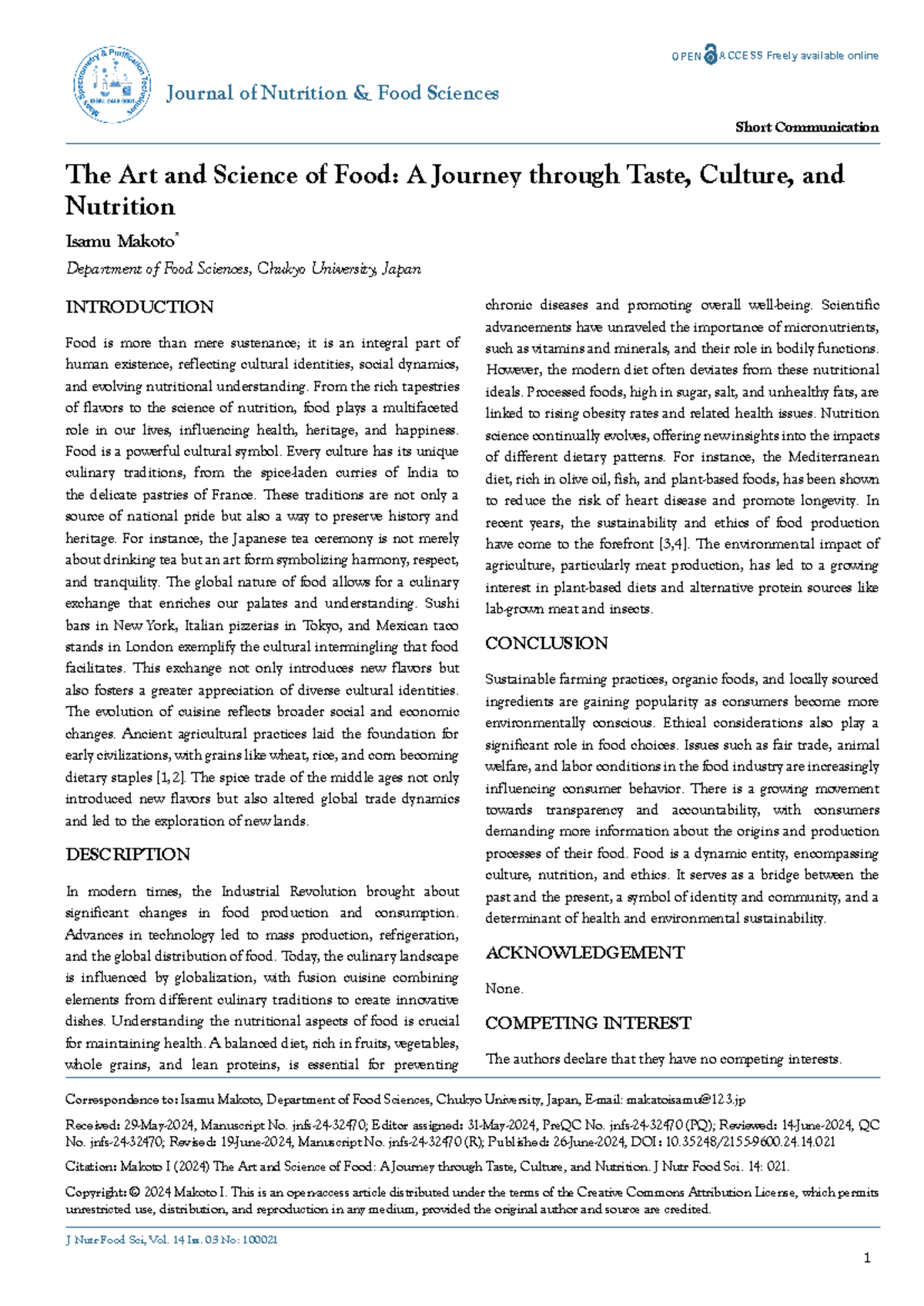 The art and science of food a journey through taste culture and ...