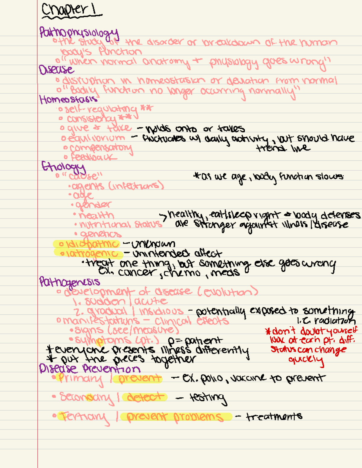 Pathophysiology ch1 notes - Chatterton pathophysiology the study of the ...