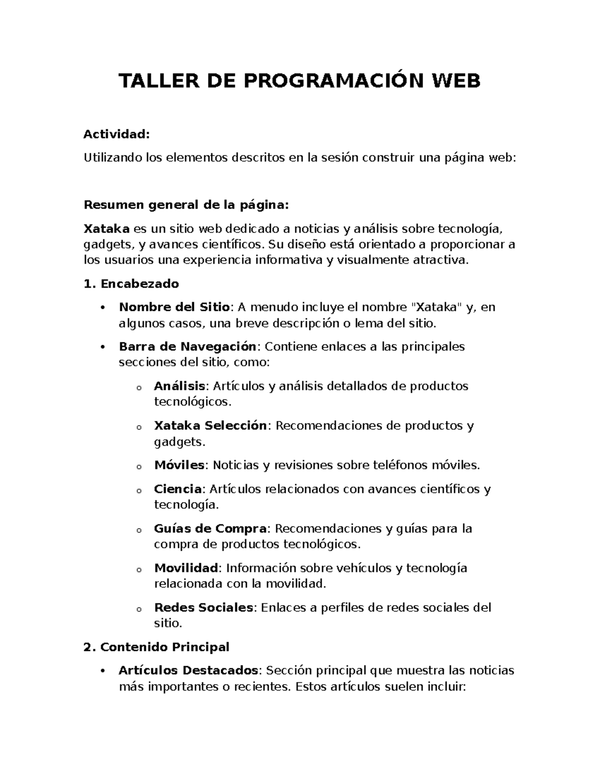 Semana 1 - taller de programacion web - TALLER DE PROGRAMACIÓN WEB Actividad: Utilizando los ...