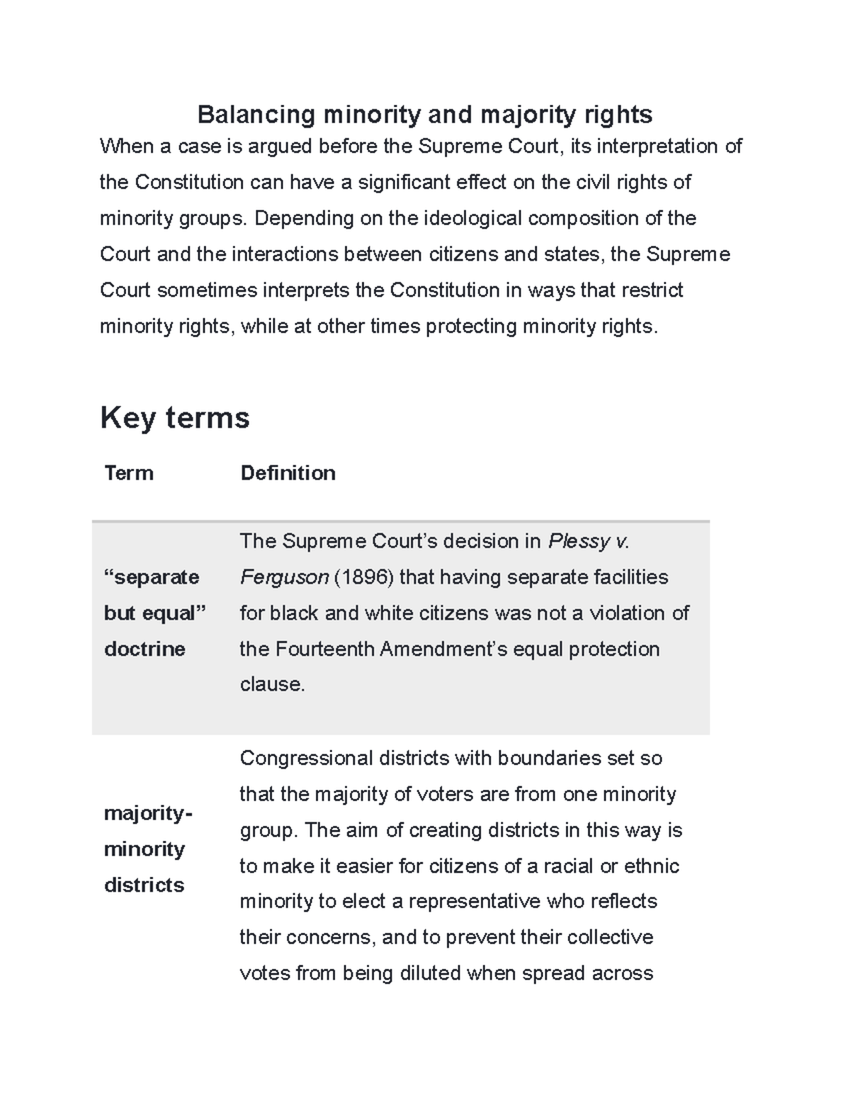 Balancing minority and majority rights - Depending on the ideological ...