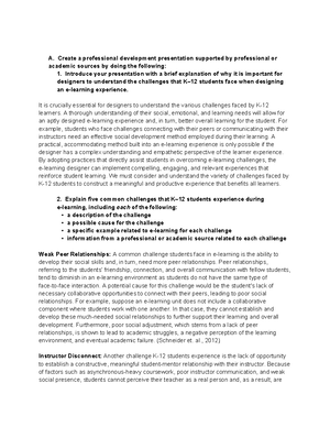 D296- Task 2 - passed - Haley Huston Western Governors University D296 ...