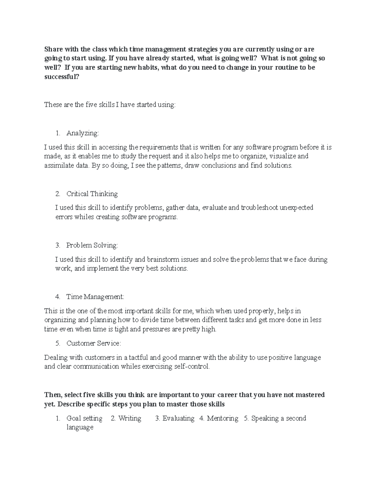 WEEK 3 Time Management, Graduation, and Career Planning - Share with ...