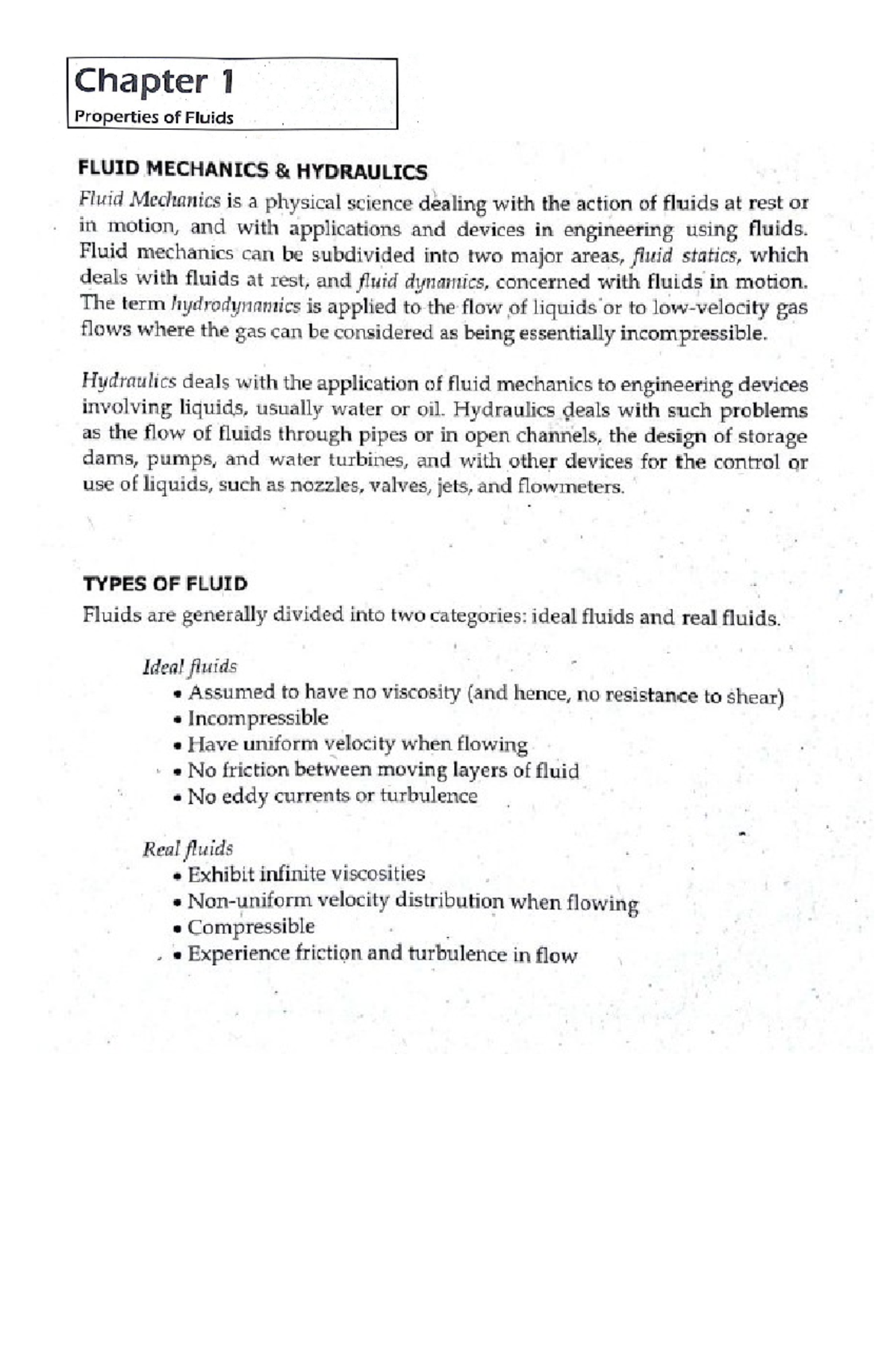 Fluids CHAP 1&2 BOOK - Chapter 1 and 2 Fluid Mechanics - Chapter 1 Properties of Fluids FLUID ...