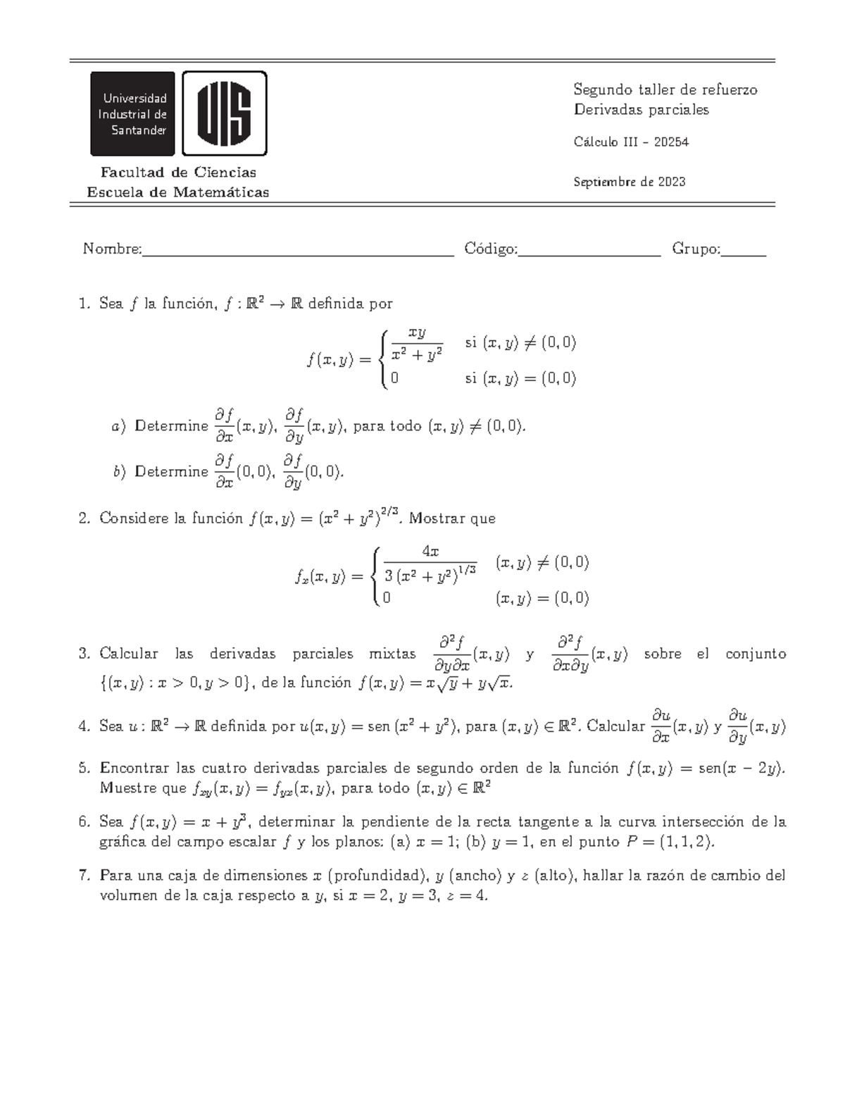 Jajuliob Taller 2-C3 - Universidad Industrial de Santander Facultad de ...