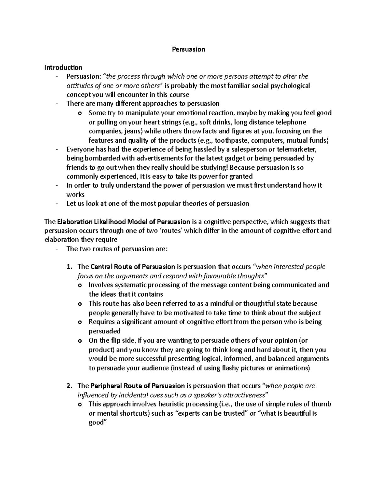 Lesson 5 Lecture Notes 5 Persuasion Introduction Persuasion “ The Process Through Which