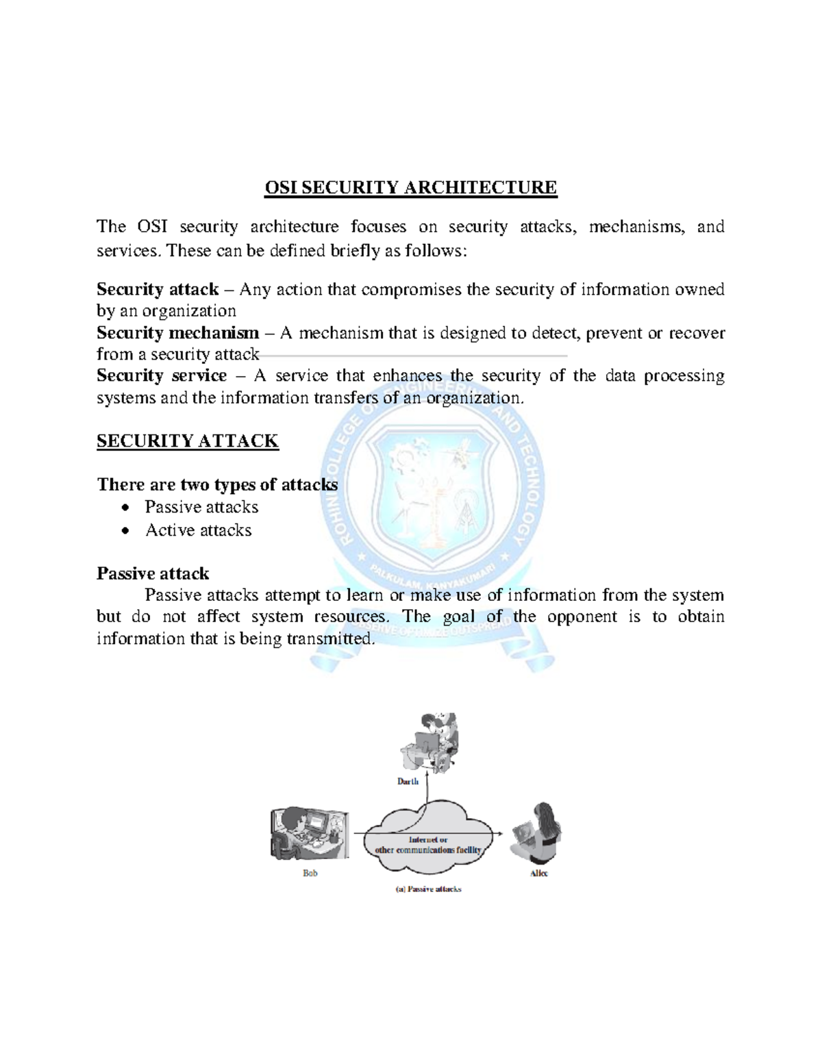 1 Computer Security Concepts The Osi Security Architecture