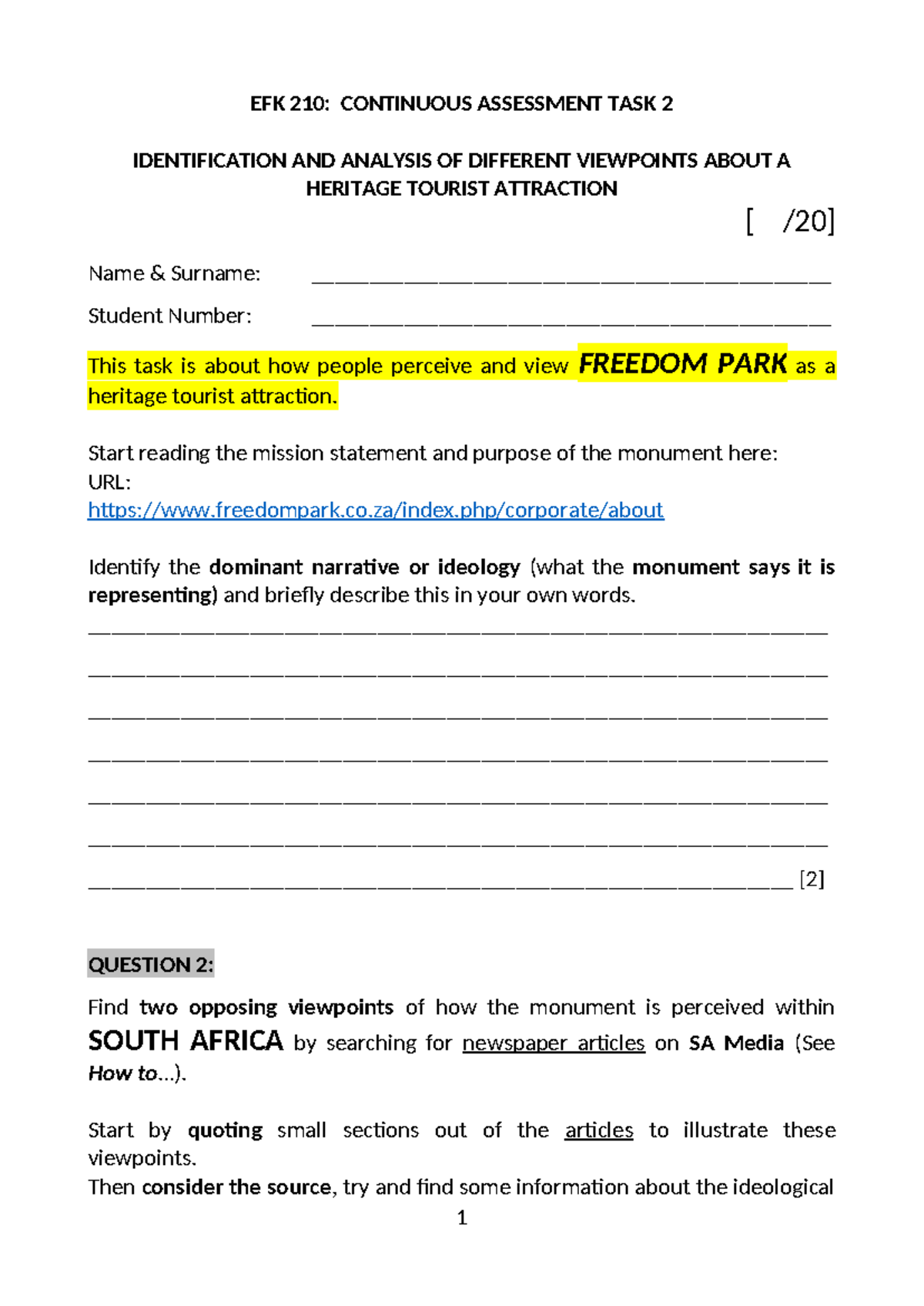 EFK210 Continuous Assessment Task2 2024 - EFK 210: CONTINUOUS ...