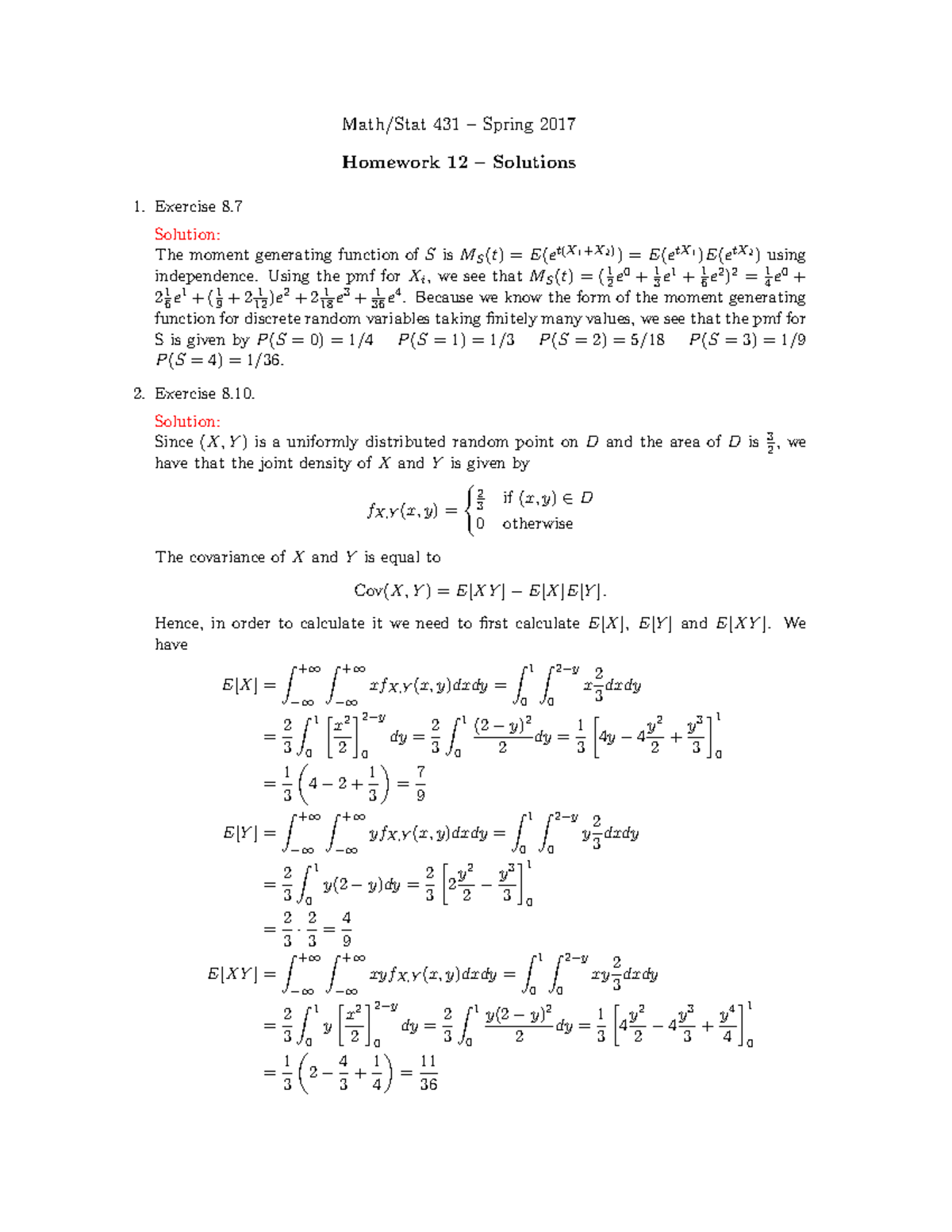 431 HW12 solutions - Math/Stat 431 – Spring 2017 Homework 12 ...