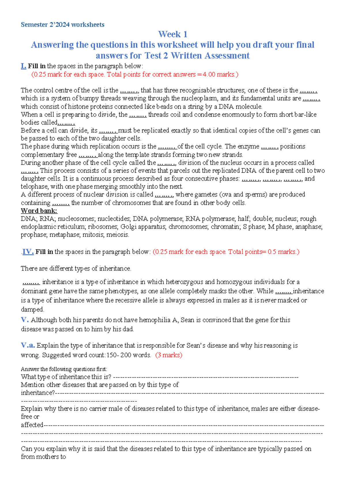 Week 1 Wsheet Amira-1 - worksheets - Semester 2’2024 worksheets Week 1 ...