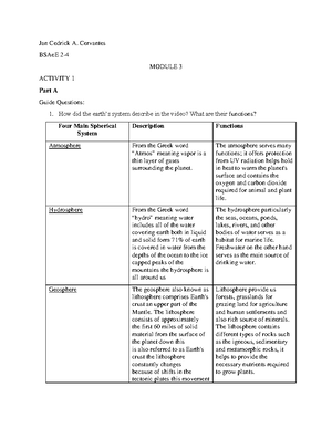 Environmental Science Module 5 - Jan Cedrick A. Cervantes BSAeE 2 ...