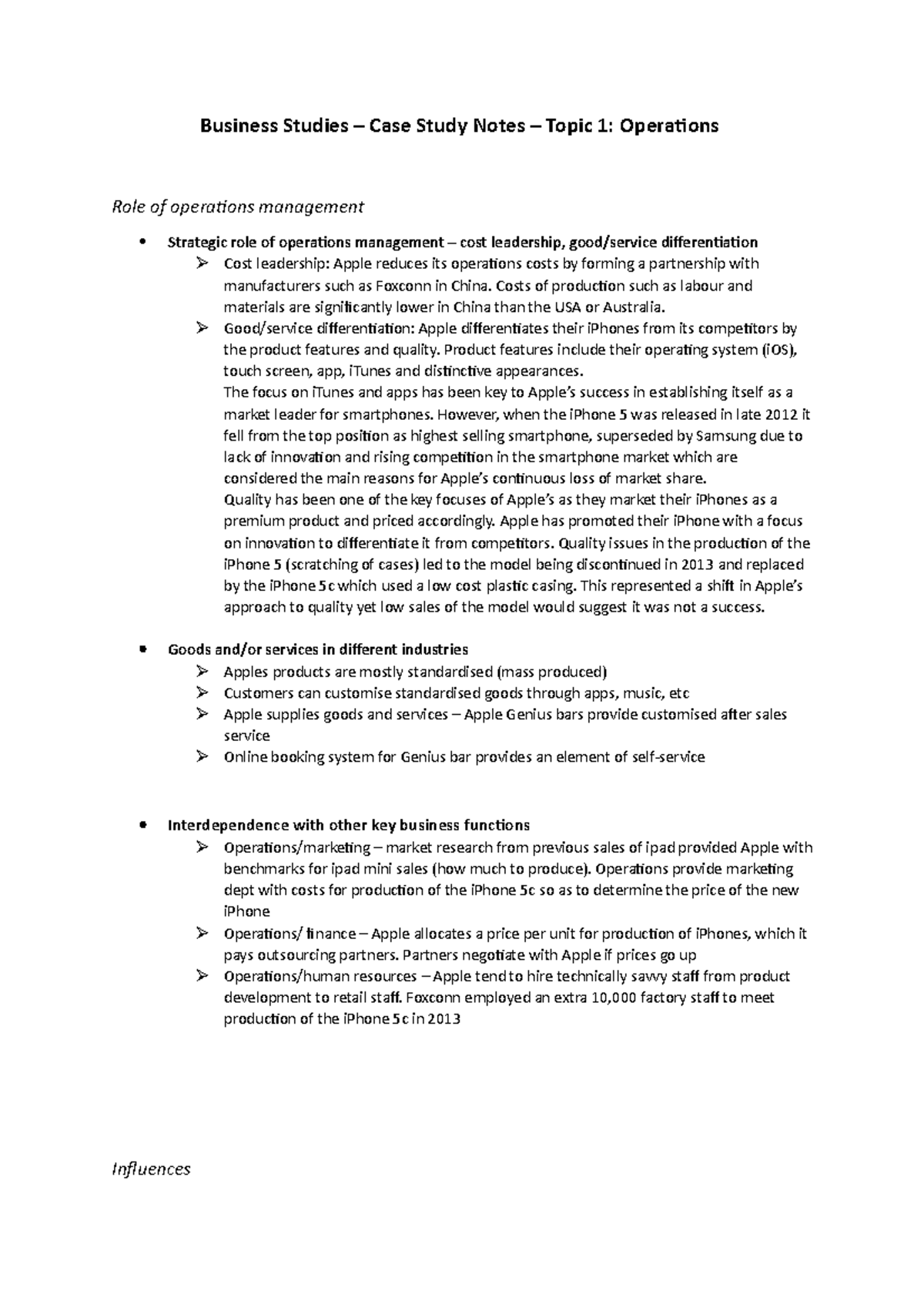Detailed full HSC Business Studies CASE Studies - Business Studies ...