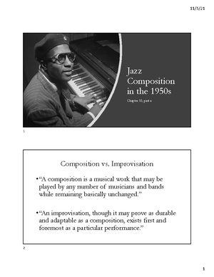 Jazz Appreciation Chpt. 9b slides - Hard Bop Chapter 9, part 2 1 • Hard ...